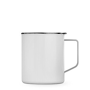 Maars Townie Insulated Coffee Mug, 14 oz | Double Wall Vacuum Sealed Camp Cup - White