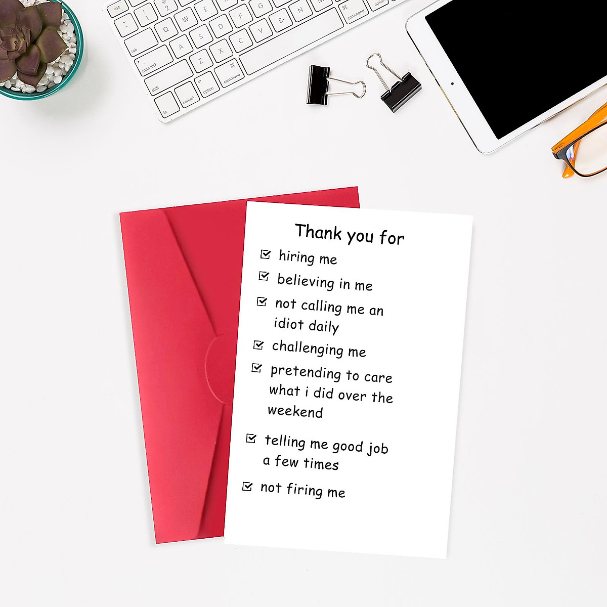 XXDJLP Cute Thank You Card for Boss Coworker, Happy Boss’s Day Card from Employee Staff, Funny Boss Day Card for Boss Leader, Bosses Day Gift for Men Women, Perfect Boss Day Card for Boss,