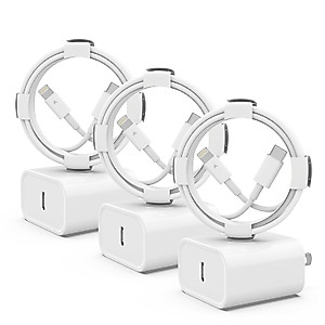 3Pack iPhone 14 13 Fast Charger [MFi Certified], iGENJUN 20W PD USB C Wall Charger with 6FT USB C to Lightning Cable Fast Charging Adapter Compatible with iPhone 14/14 Pro Max/13/XS/XR/X-White