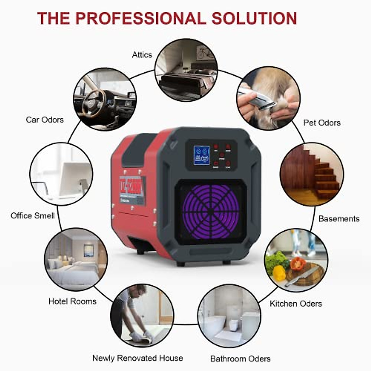 Abestorm Ozone Generator 15000mg/h, Portable Digital Commercial Ozone Machine Odor Removal Industrial Air Purifier for Car, Home, Hotels, Basement, Pets Room