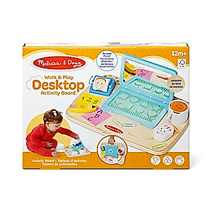 Melissa & Doug Wooden Work & Play Desktop Activity Board Infant and Toddler Sensory Toy