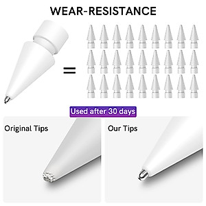 Delidigi Pencil Tips for Apple Pencil 2nd 1st Gen, Apple Pencil Pro & USB-C, Upgraded Metal Wear-Resistant Pen Like Tips, Fine Point Precise Control Tips for Apple Pencil