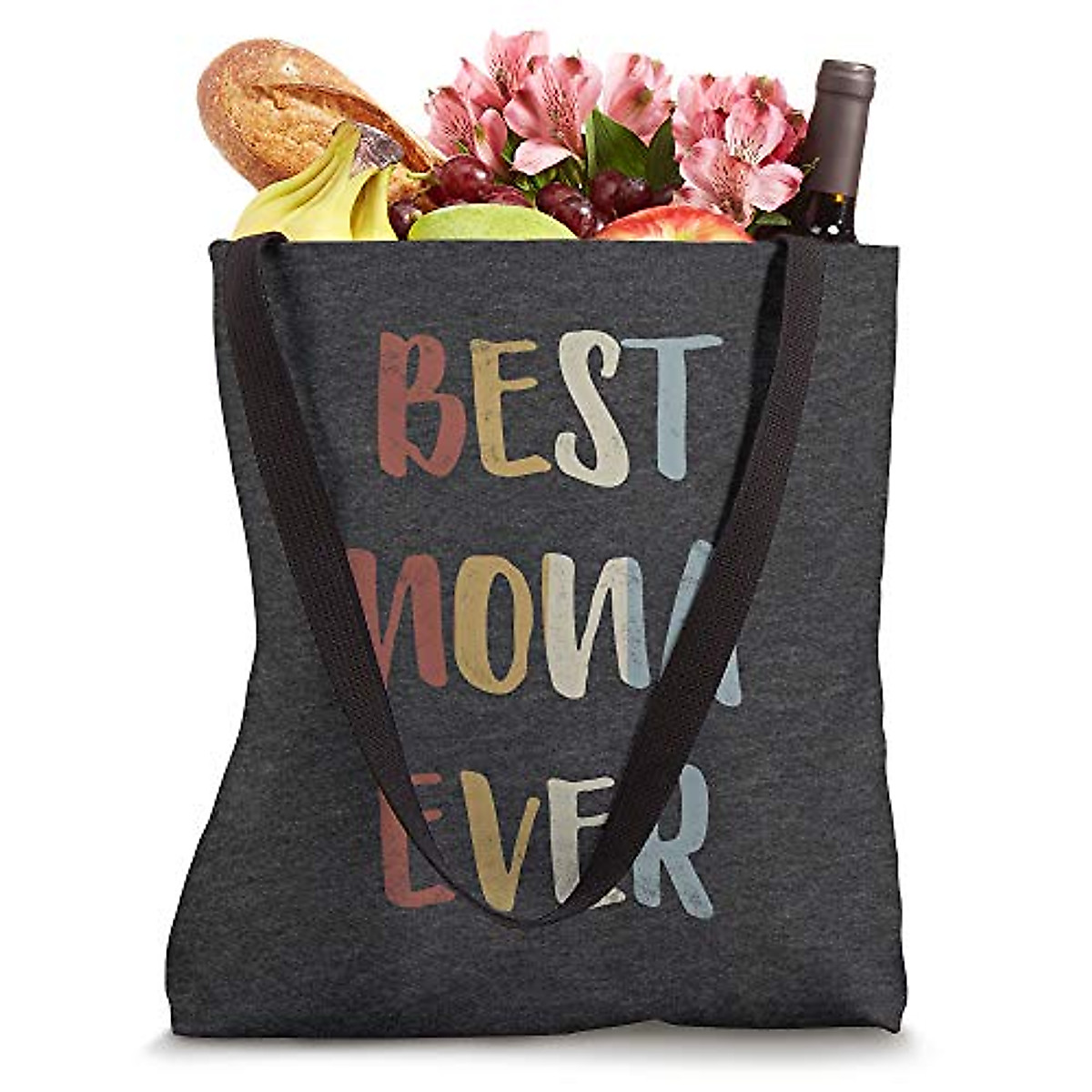 Best Nona Ever Retro Vintage Name Gift Dark Heather Gray Tote Bag