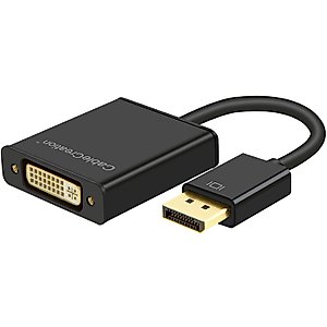 CableCreation Active DisplayPort to DVI Adapter DP to DVI-I Converter Eyefinity Multi-Screen Support 1080p, 0.5 FT
