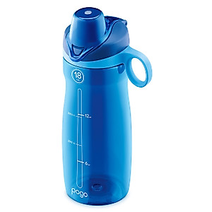 Pogo BPA-Free Tritan Plastic Water Bottle with Chug Lid, 18 Oz, Blue