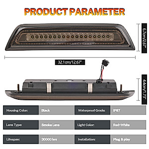 AUTOXBERT Third 3rd Brake Light for 2016-2023 Toyota Tacoma 2016 2017 2018 2019 2020 2021 2022 2023 Limited SR SR5 TRD Waterproof LED High Mount Stop LED Third Brake Light(For Double Cab ONLY)