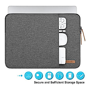 Lacdo 360° Protective Laptop Sleeve Case for 13 inch New MacBook Air M2 A2681 M1 A2337 A2179 A1932, 13" New MacBook Pro M2 M1 A2338 A2251 A2289 A2159 A1989, 12.9" iPad Pro with Accessory Bag,Dark Gray