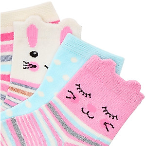 CHEROKEE girls Cherokee 10 Pack Crew Casual Sock, Assorted Pastel Critters, 2-4T US