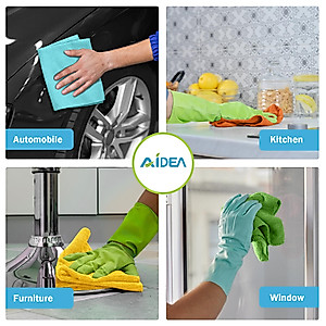 AIDEA Microfiber Cleaning Cloths-50PK, All-Purpose Softer Highly Absorbent, Lint Free - Streak Free Wash Cloth for House, Kitchen, Car, Window, Gifts(12in.x 12in.)