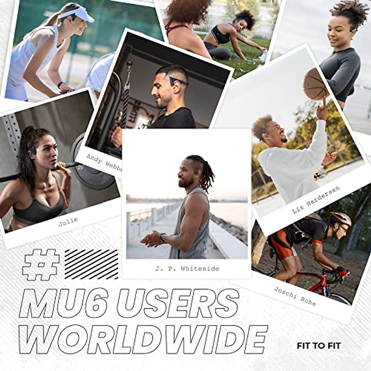 Mu6 Bone Conduction Headphones Replacement Open Ear Headphones Bluetooth with Microphone, Sweat Resistant Sports Headphones, 9+ Hours Playtime Headset for Music/Gaming/Running/Working