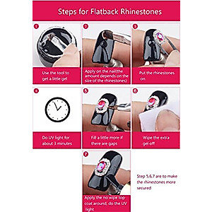 Minejin Nail Art Rhinestone Glue Gem Super Sticky Jewelry 8ml Gel Diamond Polish Decoration With Pen Tools UV Light Cured Needed 2Box