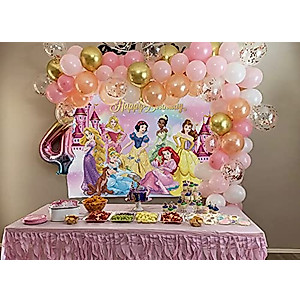 Princess Birthday Backdrop Girls 1st 2nd Happy Birthday Party Backdrop Princess Dream Castle Fairy Tale Party Photography Decoration Background 7x5ft