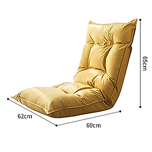 RIYIFER Single Sofa Bed Chair, 5 Positions Adjustable Floor Sofa Water Proof High Back Floor Chair Folding Lazy Sofa for Bedroom Living Room Party Use,Beige
