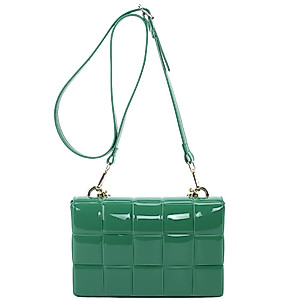 Trendeology Chain Accent Woven Effect Jelly 2-Way Shoulder Bag Crossbody