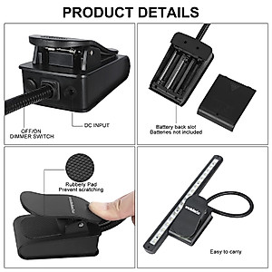 Vshinic Music Stand Light,Clip On Piano Lights 18 LED Orchestra Light Clip On Reading Light,Fully Adjustable No Flicker for Piano,Book Reading, DJ, Craft Work (Powered by AC Adapter AAABatteries)