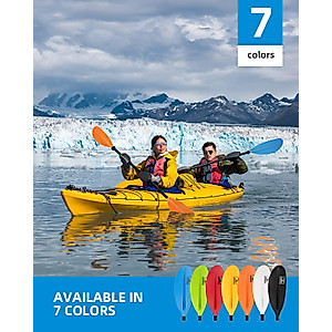 OCEANBROAD Kayak Paddle 90.5in/230cm Alloy Shaft Kayaking Boating Canoeing Oar with Paddle Leash 1 Paddle