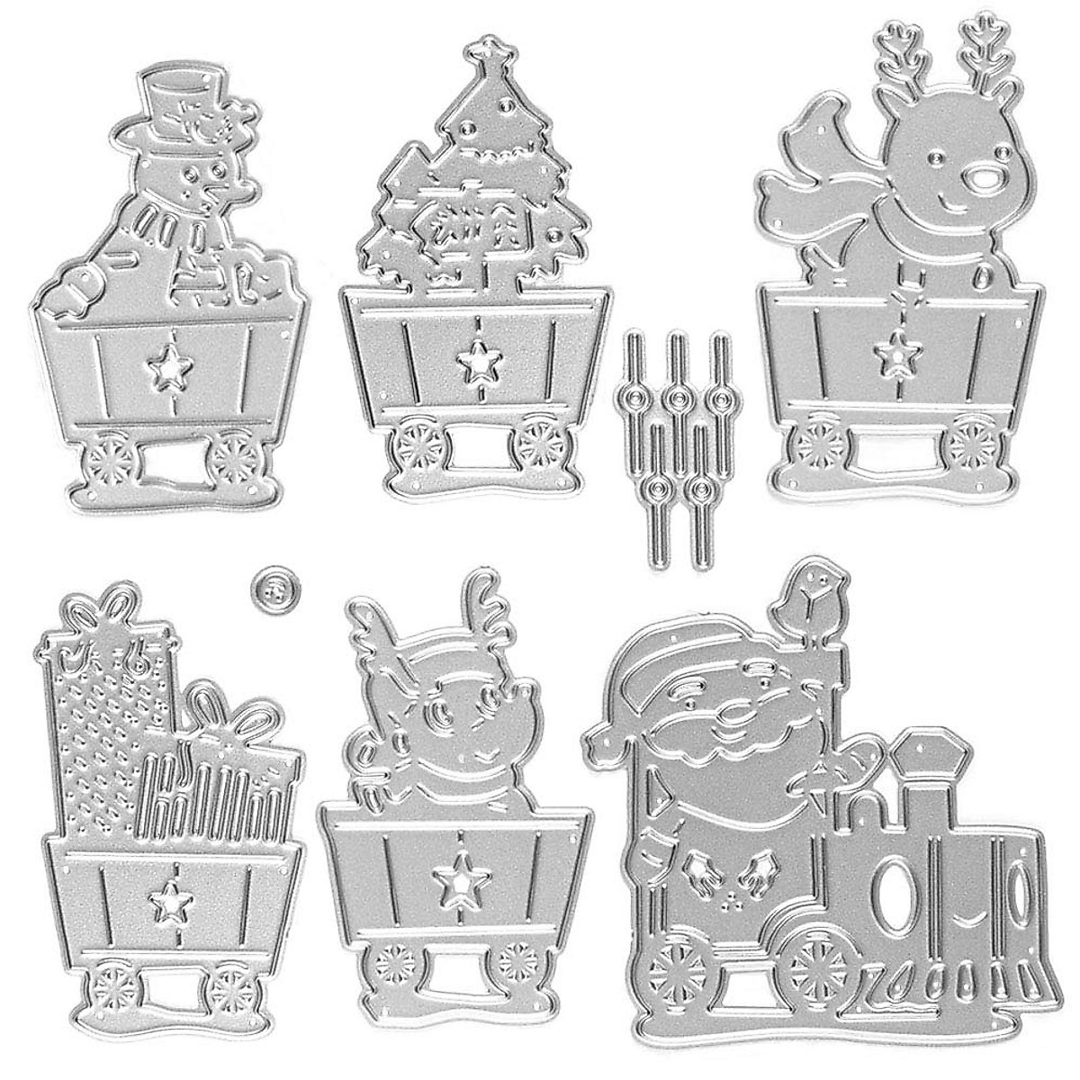 Cutting Dies Metal, Christmas Die Cut Metal, Lovely Christmas Elk Embossing Stencils for DIY Scrapbooking Photo Album Decorative DIY Paper Cards Making Gift, Metallic Die Cut