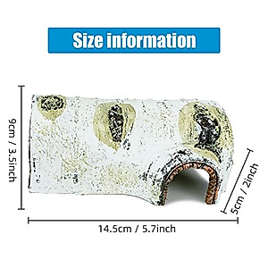 Bluecoco Reptile Tank Accessories Reptile Hide Basking Platform for Terrariums & Aquariums Bearded Dragons Gecko Frog Snake Hermit Crabs Turtle (Tree Holes)