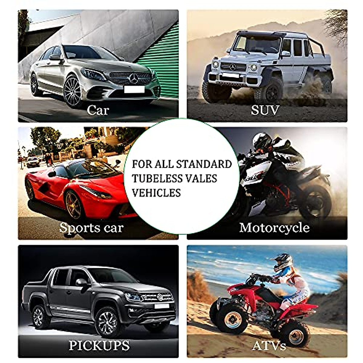 CDWTPS TR414 Tire Valve Stem,Rubber Snap-in Short Black Stem for Tubeless 0.453 Inch 11.5mm Rim Holes on Standard Vehicle Tires(8pcs/Bag)