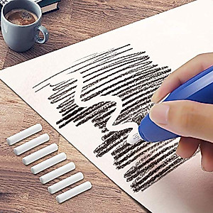 Electric Eraser, 140 Eraser Refills, Electric Pencil Eraser Rechargeable for Artists, Electric Erasers for Drafting, Drawing, Painting, Sketching, Architectural Plans, Detailer Tool-Blue
