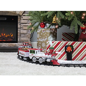 Lionel Battery-Operated Winter Wonderland Express Toy Train Set with Locomotive, Train Cars, Track & Remote with Authentic Train Sounds, Steam & Lights for Kids 4+