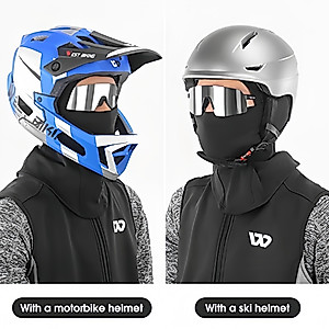 2 Pcs Balaclava Full Face Mask, Cold Weather Cover, Motorcycle Hood Under Armor, Thermal Windproof Ski Mask for Men and Women Hunting, Cycling - Shiesty Mask Neck Warmer, Autumn & Winter Gear Black