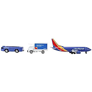 Daron Southwest Airlines Airport Playset with Die-Cast Metal Model Airplane with Plastic Parts, Cars and Transportation Toys for Kids Ages 3+