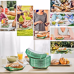 MotBach 120 Pack Baseball Theme Paper Food Boat Trays, Baseball Party Supplies, 2 Lb Disposable Paper Serving Boat Plate Trays for Baseball Birthday Party Decorations Baseball Themed Party Favors