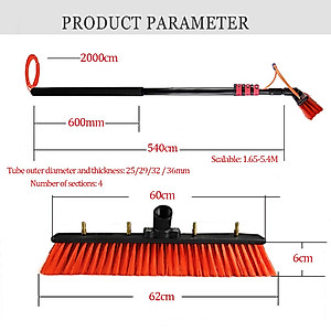 Water Fed Pole Kit, Window and Solar Cleaning Pole w/Water Fed Telescopic Brush/Brush Window and Solar Panel Cleaning System Windows Cleaning & Washing Tool (3.6M-9M),30FT/9M