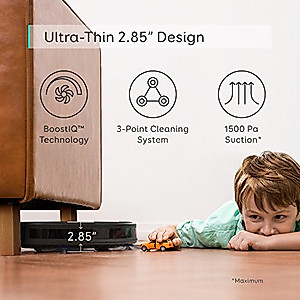 eufy by Anker, BoostIQ RoboVac 30, Robot Vacuum Cleaner, Upgraded, Super-Thin, 1500Pa Suction, Boundary Strips Included, Quiet, Self-Charging Robotic Vacuum, Cleans Hard Floors to Medium-Pile Carpets