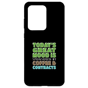 Galaxy S20 Ultra Coffee & Contracs Realtor Real Estate Agent Case