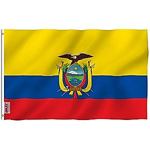 Anley Fly Breeze 3x5 Foot Ecuador Flag - Vivid Color and Fade proof - Canvas Header and Double Stitched - Ecuadoran National Flags Polyester with Brass Grommets 3 X 5 Ft