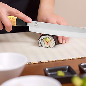 sawkit Sashimi Sushi Knife 7-9 Inch/Fish Perfect Boning Knives/Bread Chef's/For Cutting Sushi/Sashimi Fish Filleting Slicing/Very Sharp Stainless Steel Blade Meat and Peeling Multi-Purpose Kitchen