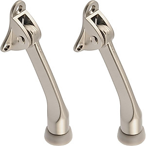 Hillman 853437 4" Kickdown Door Stop- Satin Nickel 2-Pack