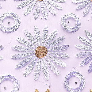 WorthSJLH French Lace Fabric 5 Yards White Gold Nigerian African Lace Fabric Material Swiss Lace for Women SJ002(gold)