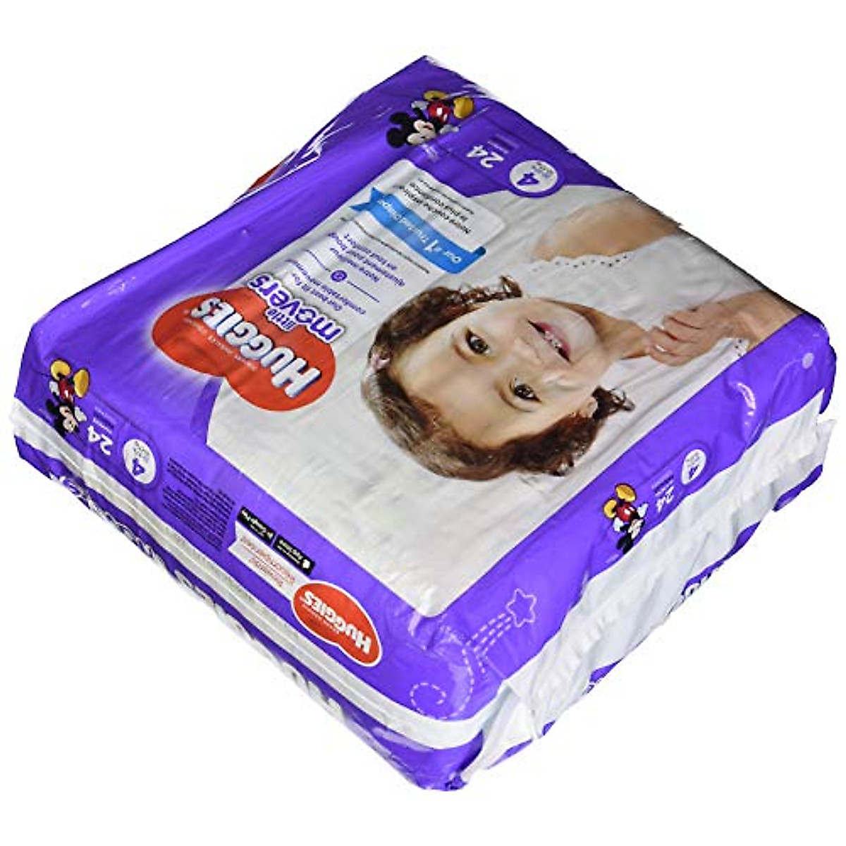 HUGGIES LITTLE MOVERS Diapers, Size 4 (22-37 lb.), 24 Ct., JUMBO PACK (Packaging May Vary), Baby Diapers for Active Babies