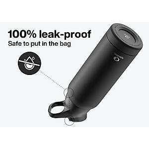 ENCOOL Insulated Stainless Steel Water Bottle with Straw and Carry Loop, Double Wall Cold for 36 Hours, Tritan Leak Proof Lid for Sports, Travel, 32 oz, Black Night