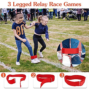 Dreampark Outdoor Games Potato Sack Race Bags for Kids Adults 4-10 Players, Carnival Birthday Party Easter Field Day Games Outside Lawn Yards Family Reunion Games 3 Legged Race and Egg Spoon Race