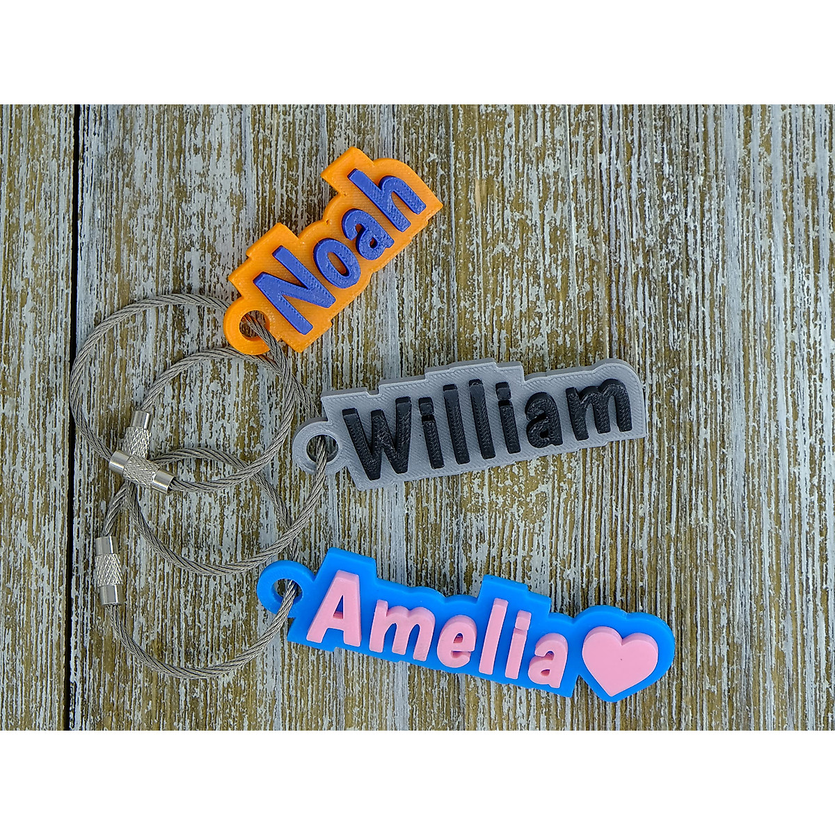 Fun Personalized Water Bottle and Bag Name Tag Whimsy Font, Hard Plastic Luggage Label Custom Nametag