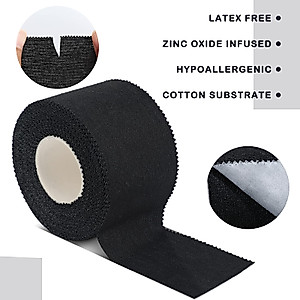 4 Pcs Pre Wrap Tape Athletic Finger Wrist Tape Sports No Sticky Residue Very Strong Easy Tear First Aid Injury Wrap for Athletes Trainers Boxing, 1.5 Inch x 33 Feet (Black, White)