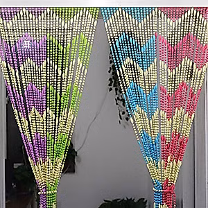 HAPPLiGNLY Beaded Door Curtains for Doorways Bead String Curtain for Room Dividers Acrylic Material Hanging Screen Handmade Home Bedroom Restaurant Entrance Decoration, Size Customizable