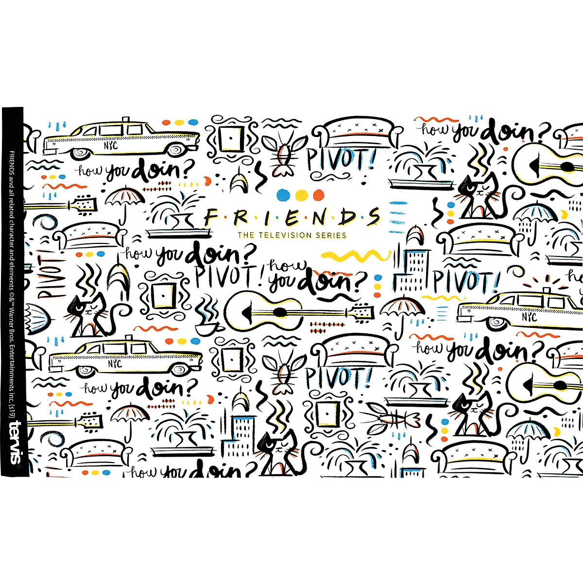 Tervis Friends Pattern Made in USA Double Walled Insulated Tumbler Travel Cup Keeps Drinks Cold & Hot, 16oz, Classic