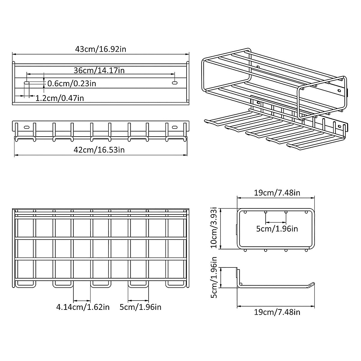 Floating Tool Holder, Easy Installation Stable Structure 50kg Load Capacity High Hardness Wall Mount Storage Rack Multifunctional for Workshop