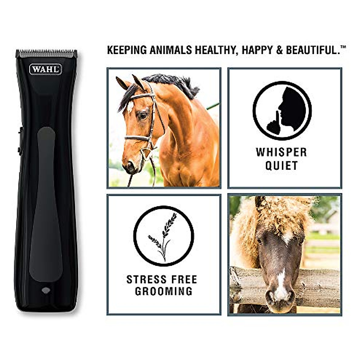 WAHL Professional Animal Mini Figura Pet, Dog, Cat, Horse, and Livestock Pet Trimmer Kit (#9868), Black, one Size