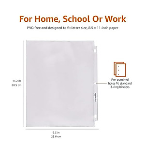 Amazon Basics Sheet Protector, Heavy Duty, 100 Pack, Clear