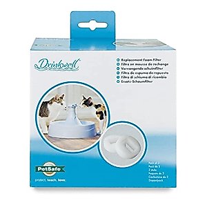 PetSafe Drinkwell Replacement Foam Filters for 360 Plastic Multiple Pet Fountain, Cat and Dog Water Dispenser, (Pack of 2)