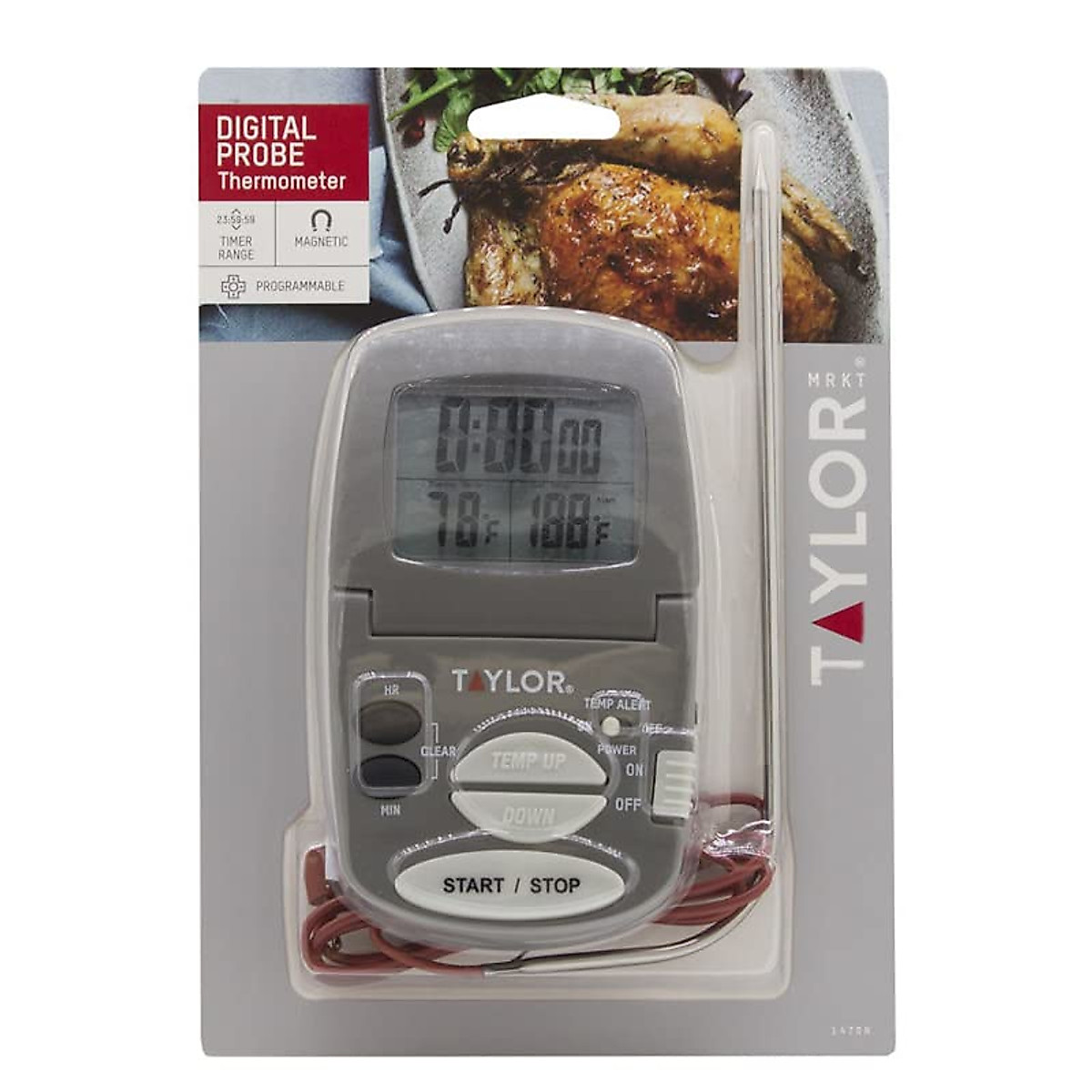 Taylor Classic Digital Oven Thermometer Meat 32 Deg F To 392 Deg F 4ft.