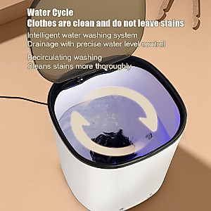 Septpent 4.5L Portable Mini Washer, Compact 24W 12V Home Blue Light Washer, Centrifugal Water Flow Dewatering,Auto Stop Single Tub Washer, for Apartment/Camping/RV/Underwear/Socks Baby Clothing