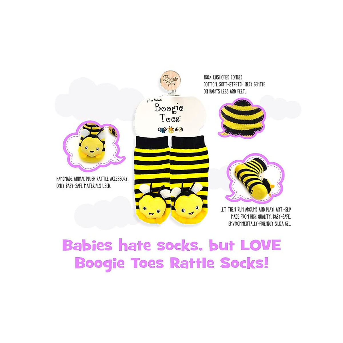 Piero Liventi Giraffe Boogie Toes Rattle Sock, 1-Pair (1-2Y)