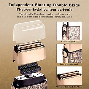 Ufree Gifts for him T Liner Trimmer & Electric Razor for Men Zero Gapped Beard Trimmer, Barber Liners Clipper Bald Shavers with 4 Guards & 2 Foil Heads